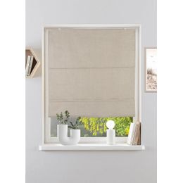 Rollo OTTO HOME "RIOLA" Gr. 12, beige (natur), B:60cm H:210cm, Polyester, Rollos, Rollo, Faltrollo in trendiger Leinenoptik, einfache Montage
