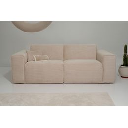 2-Sitzer OTTO HOME "Clayton Kompaktsofa Breite 202 cm", beige (sand), B:202cm H:70cm T:96cm, 100% Polyester, Sofas, 2-Sitzer, in einem trendigen Cord-Bezug, verschiedene Kombinationen verf&uuml;gbar