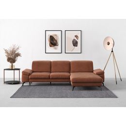 Sit & More Ecksofa SIT & MORE "Cabana L-Form", rosa (kupfer), B:301cm H:84cm T:195cm, 95% Polyester, 5% Polyamid, Sofas, Ecksofa, Recamiere, wahlweise mit Sitztiefen-, Armlehnen- und Kopfteilfunktion