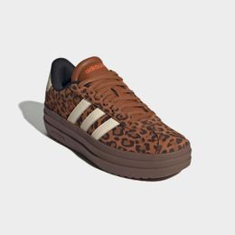 Sneaker adidas Sportswear "VL COURT BOLD", Damen, Gr. 36, dusky bronze, cream wei&szlig;, gum5, Leder, Synthetik, Schuhe Sneaker, inspiriert vom Design des adidas gazelle bold