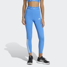 Trainingstights adidas Performance "TECHFIT 3-STREIFEN 7/8-LEGGINGS", Damen, Gr. S, N-Gr, ray blau, normal, gr., Obermaterial: 73% Polyester, 27% Elasthan, 7/8-L&auml;nge, Hosen Trainingstights