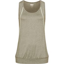 Funktionsshirt LPO "NAKINA TOP WOMEN", Damen, Gr. 40/42 (M), sand, 94% Polyester; 6% Elasthan, tailliert, Shirts Funktionsshirt, Funktionsshirt mit V-Ausschnitt