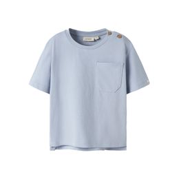 T-Shirt LIL' ATELIER "NMMDOLAN SS LOOSE TOP LIL NOOS", Jungen, Gr. 110, zen blau, Jersey, Obermaterial: 100% Baumwolle, unifarben, normal normal, Rundhals, Shirts T-Shirt, Baumwolle, regular fit