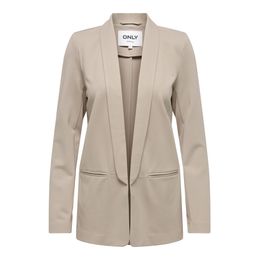 Kurzblazer Only "ONLPOPTRASH-ELLY LIFE L/S BLAZER TLR", Damen, Gr. 36, pure cashmere, Milano Rib, Obermaterial: 63% Viskose, 32% Nylon, 5% Elasthan, unifarben, regular fit normal, tiefer V-Ausschnitt, Blazer Kurzblazer, Viskosemischung, regular fit, Topseller