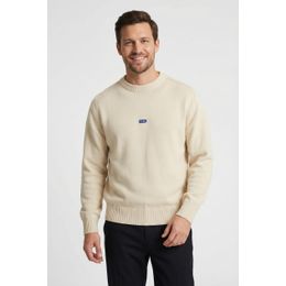 Strickpullover HUGO BLUE, Herren, Gr. M, open wei&szlig;121, Strick, Obermaterial: 100% Baumwolle, unifarben, relaxed fit normal, Rundhals, B&uuml;ndchen, Pullover Strickpullover, Relaxed Fit, Rundhalsausschnitt, softe Strickqualit&auml;t