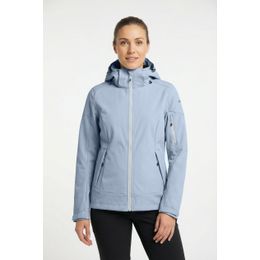 Softshelljacke Icepeak "BATHGATE", Damen, Gr. 54, light blau, Obermaterial: 100% Polyester, Jacken Softshelljacke, sportlicher Stil, wasserabweisend, atmungsaktiv, Wassers&auml;ule 10000