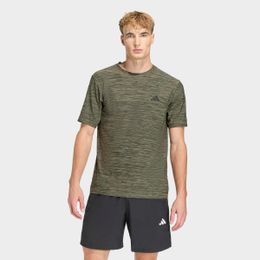 T-Shirt adidas Performance "WORKOUT ESSENTIALS FLEX", Damen, Gr. XXL, olive strata meliert, Obermaterial: 92% Polyester, 8% Elasthan, Rundhals, Shirts T-Shirt