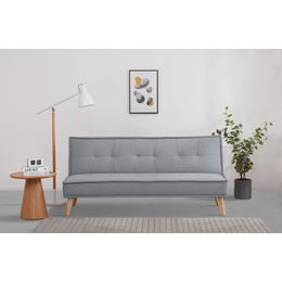 Schlafsofa Inosign "MENDOTA, 181 cm, 3-Sitzer mit Schlaffunktion", grau, B:181cm H:84cm T:84cm, 100% Polyester, Sofas, Schlafsofa, verstellbarer R&uuml;ckenlehne, Klappmechanismus, Webstoff