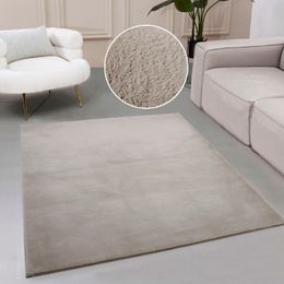 Fellteppich OTTO HOME "Balu, Kunstfellteppich, Modern, Langflor Teppich" Gr. 17, grau (taupe), B:180cm H:20mm L:230cm, Kunstfaser, Teppiche, Fellteppich, Kaninchenfell-Haptik, kuschelig, weich, Wohnzimmer, Schlafzimmer