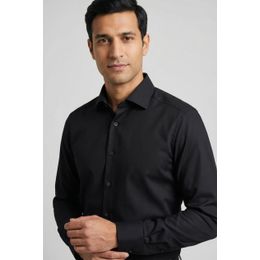 Businesshemd OLYMP "Luxor modern fit", Herren, Gr. 43, N-Gr, schwarz, Web, Obermaterial: 64% Baumwolle, 27% Polyester, 9% Elasthan, Hemden Businesshemd, Comfort Stretch, Climate Control