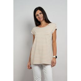 T-Shirt Seidel Moden "Otto exclusiv", Damen, Gr. 42, beige, Jersey, Obermaterial: 96% Viskose, 4% Elasthan, regular fit taillenbedeckt, Rundhals, Shirts T-Shirt, MADE IN GERMANY