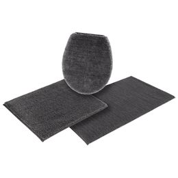 Badematte OTTO HOME "Vanessa, Badvorleger, Badezimmer Teppich" Gr. 12, grau (anthrazit), H:10mm, Polyester, Badematten, Badematte, Badteppich, weiche Haptik, unifarben