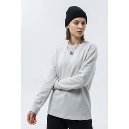 Langarmshirt adidas originals "ESSENTIALS LONGSLEEVE", Damen, Gr. L, wei&szlig;, schwarz, Obermaterial: 100% Baumwolle, Rundhals, Shirts Langarmshirt, lockerer Schnitt, Langarm, aus Baumwolljersey