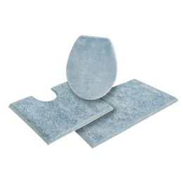 Badematte OTTO HOME "Jos, Badvorleger, Badezimmer Teppich" Gr. 11, blau, H:22mm, Polyester, Badematten, Badematte, Badematten in Pastell-Farben, Badteppich als 3 teiliges Set erh&auml;ltlich