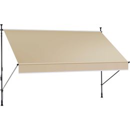 Klemmmarkise Konifera "Torrox mit LED-Lichtstreifen", beige, B:250cm, Polyester, Markisen, Klemmmarkise, Breite/Ausfall: 250/150 cm, mit praktischer Handkurbel