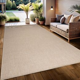 Teppich OTTO HOME "Anna, auch als L&auml;ufer erh&auml;ltlich" Gr. 2, beige, B:80cm H:3mm L:150cm, Kunstfaser, Teppiche, Teppich, In- und Outdoor geeignet, Sisal-Optik, Wetterfest & UV-best&auml;ndig