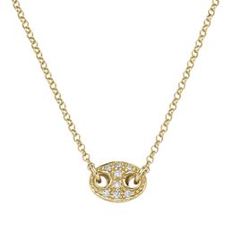 Collier Smart Jewel "Collier Mittelteil mit Zirkonia, Silber 925", gold, Halsketten, Damen, Silber 925 (Sterlingsilber), Collier