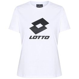 T-Shirt Lotto, Damen, Gr. XL (42), wei&szlig; (hellwei&szlig;), 100% Baumwolle, unifarben, Rundhals, gerader Abschluss, Shirts T-Shirt, - mit angesagtem Crewneck