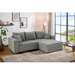 Jockenh&ouml;fer Ecksofa JOCKENH&Ouml;FER GRUPPE "Elmau XL L-Form, B: 261 cm", grau, B:261cm T:90cm, Korpus: 100% Polyester;Kissen: 100% Polyester, Sofas, Ecksofa, mit Bettfunktion, Bettkasten & 2 Zierkissen
