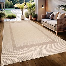 Teppich OTTO HOME "Venedig Bord&uuml;re auch als L&auml;ufer erh&auml;ltlich" Gr. 2, beige, B:80cm H:3mm L:150cm, Kunstfaser, Teppiche, Teppich, In- und Outdoor geeignet, Sisal-Optik, Wetterfest & UV-best&auml;ndig