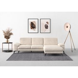 Sit & More Ecksofa SIT & MORE "Cabana L-Form", beige (creme), B:301cm H:84cm T:195cm, 100% Polyester, Sofas, Ecksofa, Recamiere, wahlweise mit Sitztiefen-, Armlehnen- und Kopfteilfunktion