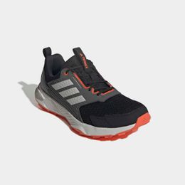 Trailrunningschuh adidas terrex "TRACEFINDER", Herren, Gr. 41, core schwarz, grau one, semi impact orange, Textil, Schuhe Trailrunningschuh, Trail-Runningschuhe