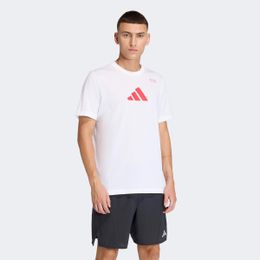 T-Shirt adidas Performance "CLIMACOOL CATEGORY TRAINING GRAPHIC", Herren, Gr. XL, wei&szlig;, pure ruby, Obermaterial: 65% Polyester, 35% Baumwolle, Shirts T-Shirt, f&uuml;r sportliche Aktivit&auml;ten, kurze &Auml;rmel, atmungsaktiv