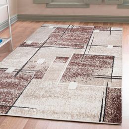 Teppich OTTO HOME "Deblin" Gr. 4, beige (sand), B:160cm H:9mm L:230cm, Kunstfaser, Teppiche, Teppich, weicher Flor, Kurzflor, Karo-Design, modern, geometrisches Muster