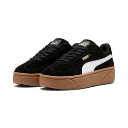 Sneaker Puma "CLUB II ERA PLATFORM SD WNS", Damen, Gr. 38, wei&szlig; (Puma schwarz, Puma wei&szlig;), Leder, Schuhe Sneaker, Obermaterial aus Leder, Innenmaterial aus Textil