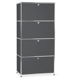 Tchibo - Highboard Metall &raquo;Cn3&laquo; mit 4 Klappenf&auml;chern - 77x40x158,5cm - chrom - Stahl / Aluminium / Kunststoff