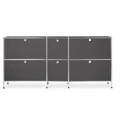 Tchibo - Sideboard Metall &raquo;Cn3&laquo; gro&szlig; mit 6 Klappenf&auml;chern - 190x40x89,5cm - chrom - Stahl / Aluminium / Kunststoff