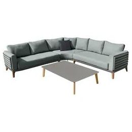 Leco Lounge-Ecke inkl. Tisch &raquo;Moss&laquo; - 284x284x62cm - anthrazit - Aluminium / Polyester / Schaumstoff