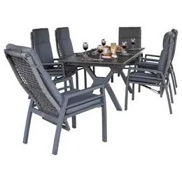 DeVries Dining-Set - 60x62x110cm - anthrazit - Aluminium / Polyester / Polyurethan