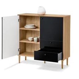 Tchibo - Highboard &raquo;Bekeson&laquo; - 110,5x40x111cm - anthrazit - Echtholzfurnier / Holz / Eichenholz