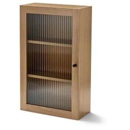 Tchibo - Wandschrank mit Riffelglast&uuml;r - 38x16,5x62,5cm - braun - Glas / Glas