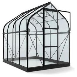 Vitavia Gew&auml;chshaus Orion ESG 5 m2 inkl. Rahmenfundament - 202x257x231cm - schwarz - Aluminium / Glas / Polycarbonat