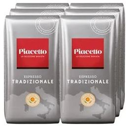 Piacetto Tradizionale Espresso - 6x 1 kg Ganze Bohne - Intensit&auml;t: 6/6
