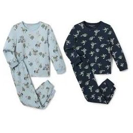 Tchibo - 2 Kinder-Pyjamas - Baby - Gr. 86/92 - hellblau/print