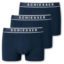 3 Schiesser Shorts mit Bio-Baumwolle - Herren - Gr. S/4 - dunkelblau
