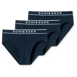3 Schiesser Rio-Slips mit Bio-Baumwolle - Herren - Gr. M/5 - dunkelblau