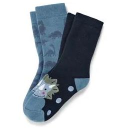 Tchibo - 2 Paar Kinder-Antirutsch-Socken - Baby - Gr. 23-26 - dunkelblau/jacquard