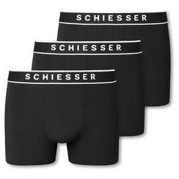 3 Schiesser Shorts mit Bio-Baumwolle - Herren - Gr. S/4 - schwarz