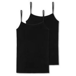 2 Schiesser Tops - Damen - Gr. 40 - schwarz