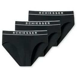 3 Schiesser Rio-Slips mit Bio-Baumwolle - Herren - Gr. Xxl/8 - schwarz