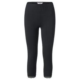 Tchibo - 3/4-Leggings mit Spitzenborte - Damen - Gr. S - schwarz