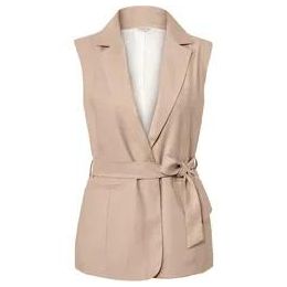 Tchibo - Weste mit Bindeg&uuml;rtel - Damen - Gr. 46 - beige