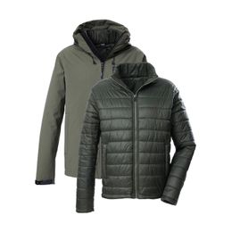 3-in-1-Funktionsjacke Killtec "KOW 95 MN JCKT", Herren, Gr. M, graugr&uuml;n, Obermaterial: 100% Polyamid;Futter: 100% Polyamid;F&uuml;llung: 100% Polyester, Jacken 3-in-1-Funktionsjacke, 3 in 1 Herrenjacke, wasser- u winddicht, atmungsaktiv