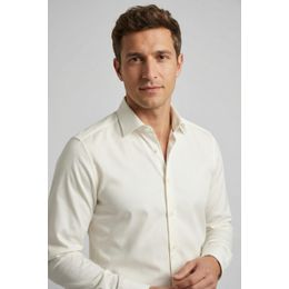 Businesshemd OLYMP "Level Five body fit", Herren, Gr. 38, N-Gr, beige (hellbeige), Web, Obermaterial: 97% Baumwolle, 3% Elastolefin, 2-Knopf-Manschette, Hemden Businesshemd, schlichtes Design