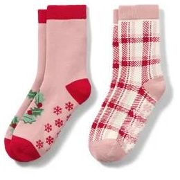 Tchibo - 2 Paar Kleinkinder-Antirutsch-Socken mit Herz-Jacquard - Baby - Gr. 23-26 - wei&szlig;/jacquard