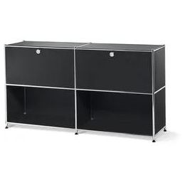 Tchibo - Sideboard Metall &raquo;Cn3&laquo; mit versetzbaren Klappenf&auml;chern - 152x40x82,5cm - schwarz - Stahl / Aluminium / Kunststoff